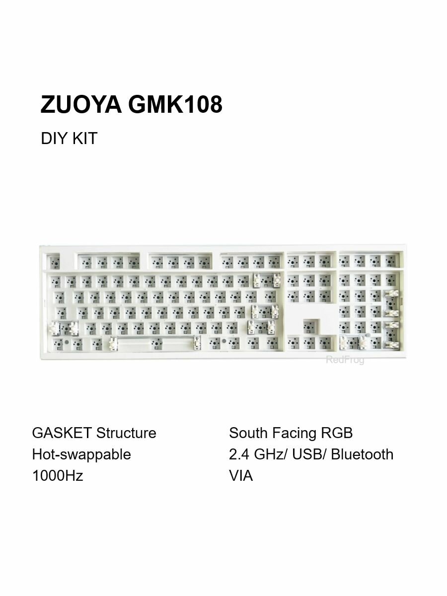 Клавиатура Zuoya GMK108 DIY KIT, белое