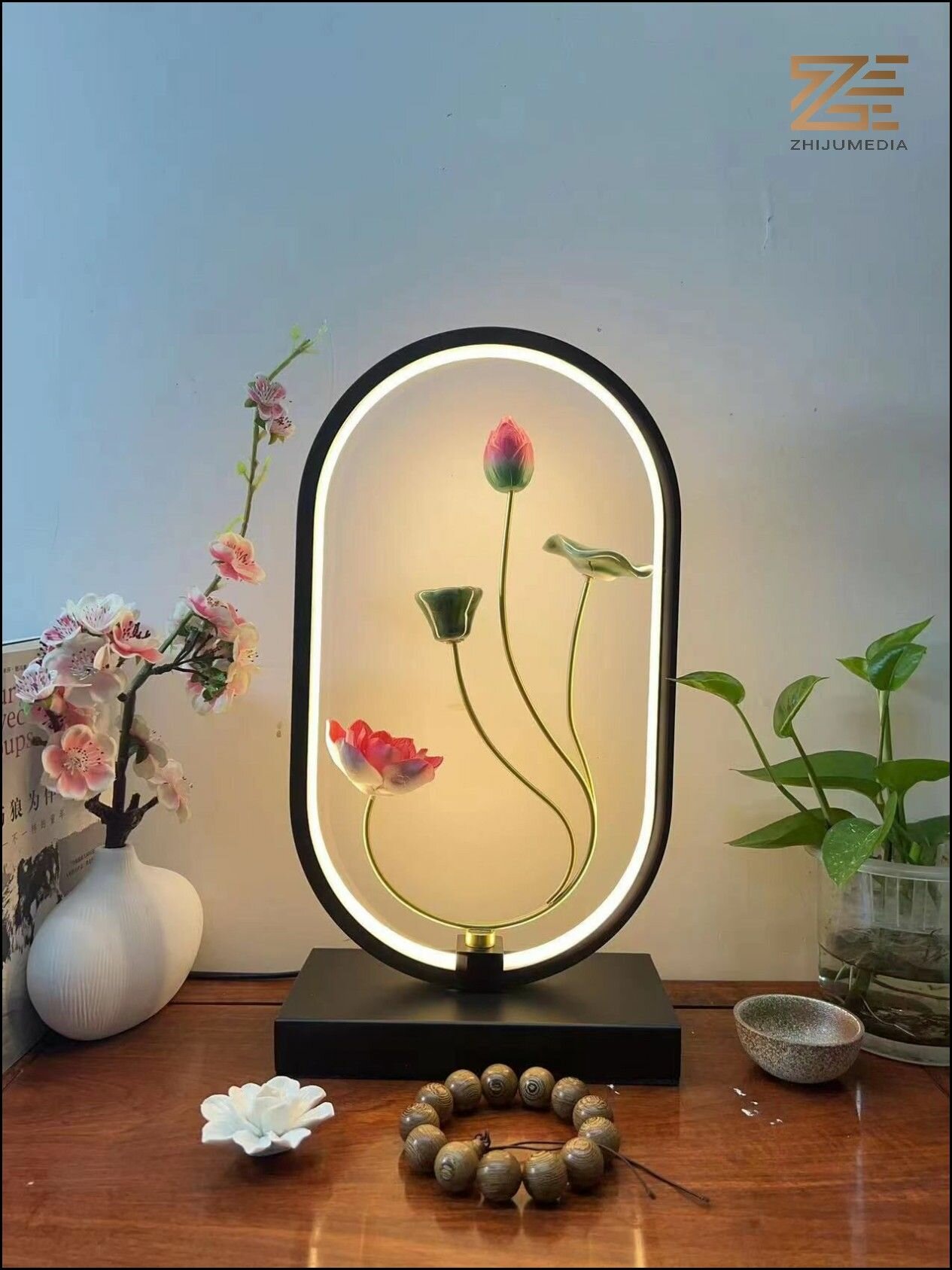 Настольная лампа в китайском стиле, прикроватная лампа для спальни