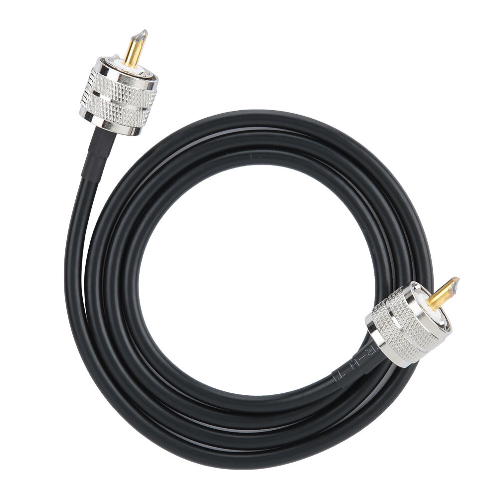 2 шт. коаксиальный UHF-кабель Rg58 (Pl259) с медным переходником для антенны типа «папа-папа»