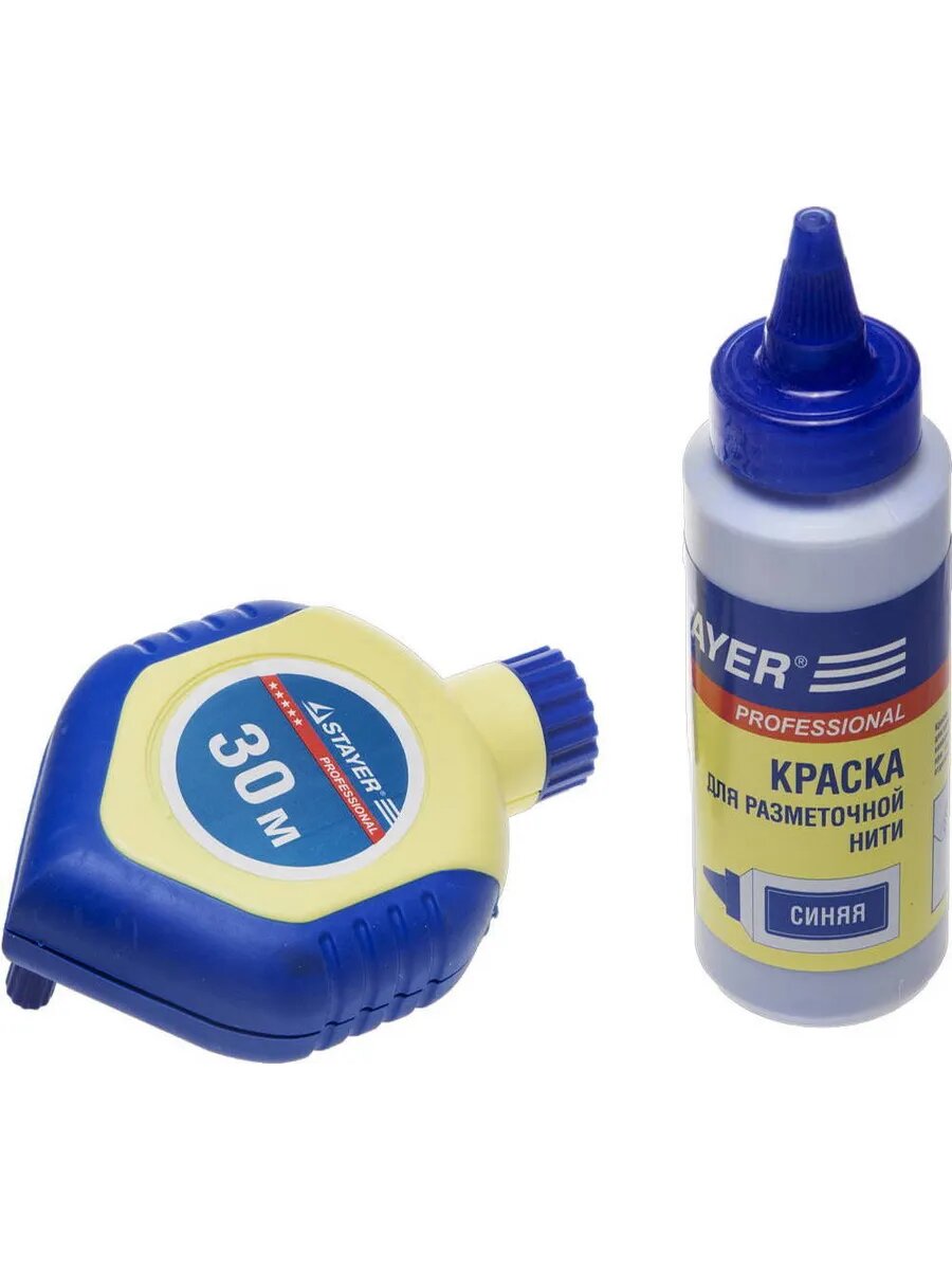 30 м, 110 г, разметочный шнур-отвес с синей краской в двухк