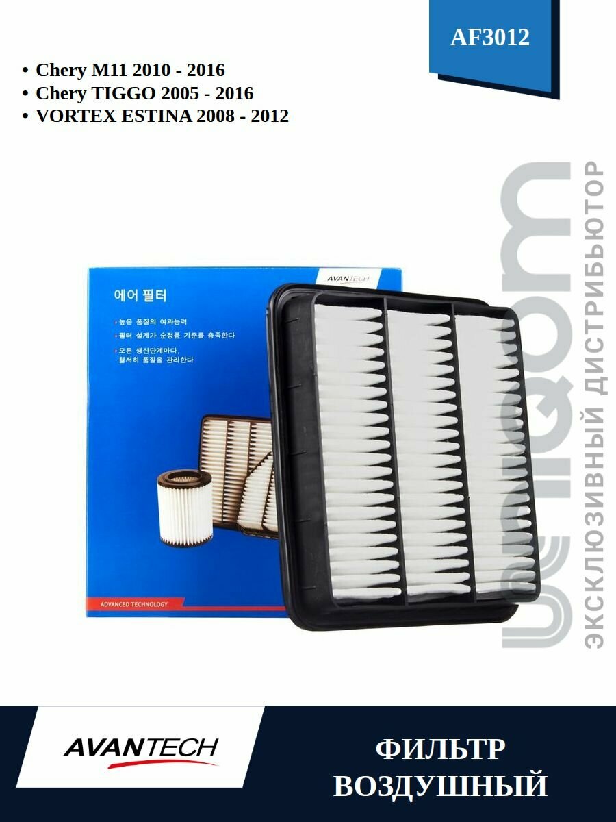 Фильтр воздушный CHERY TIGGO M11 VORTEX TINGO ESTINA AVANTECH AF3012