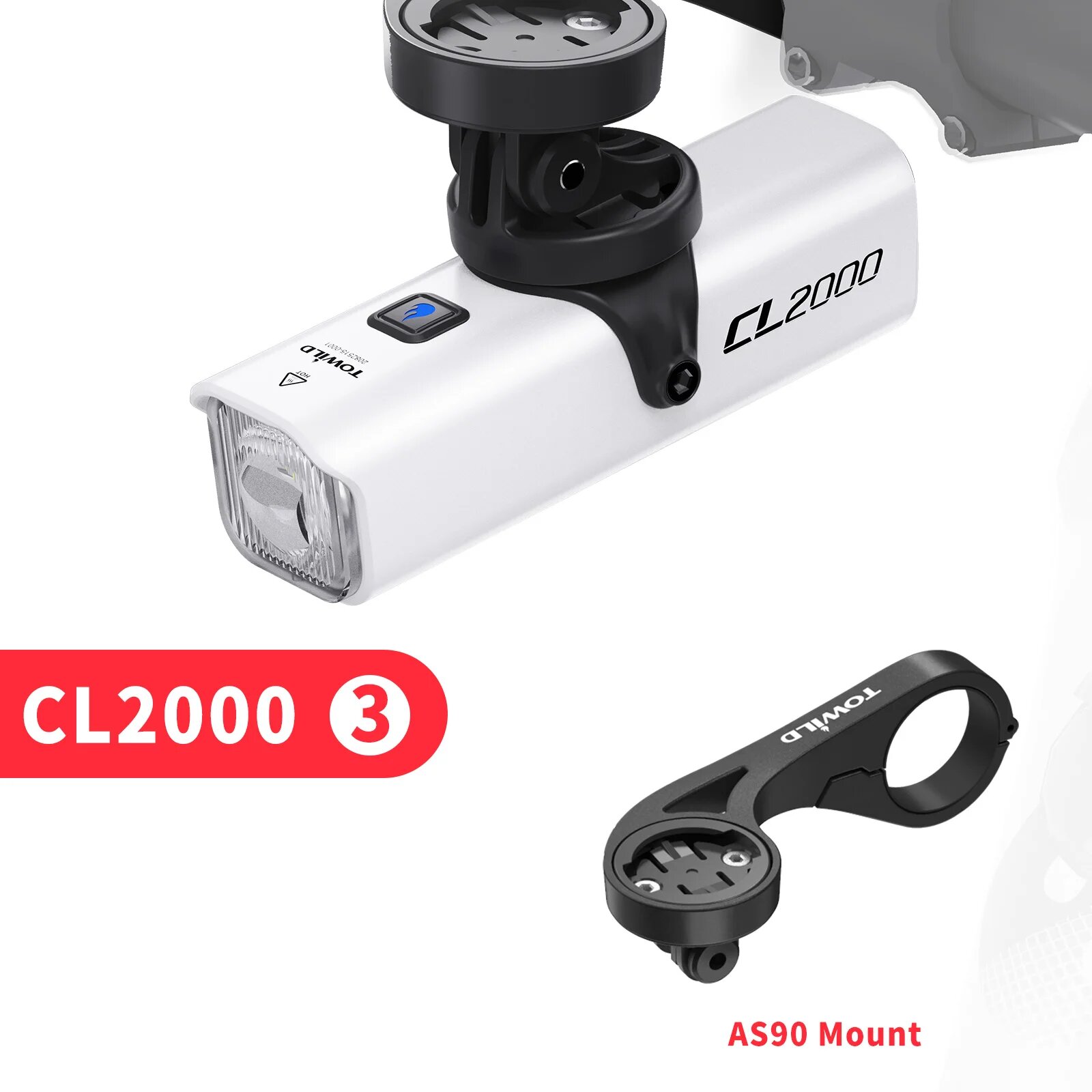TOWILD CL2000 Велофонарь 2000LM, белый, AS90