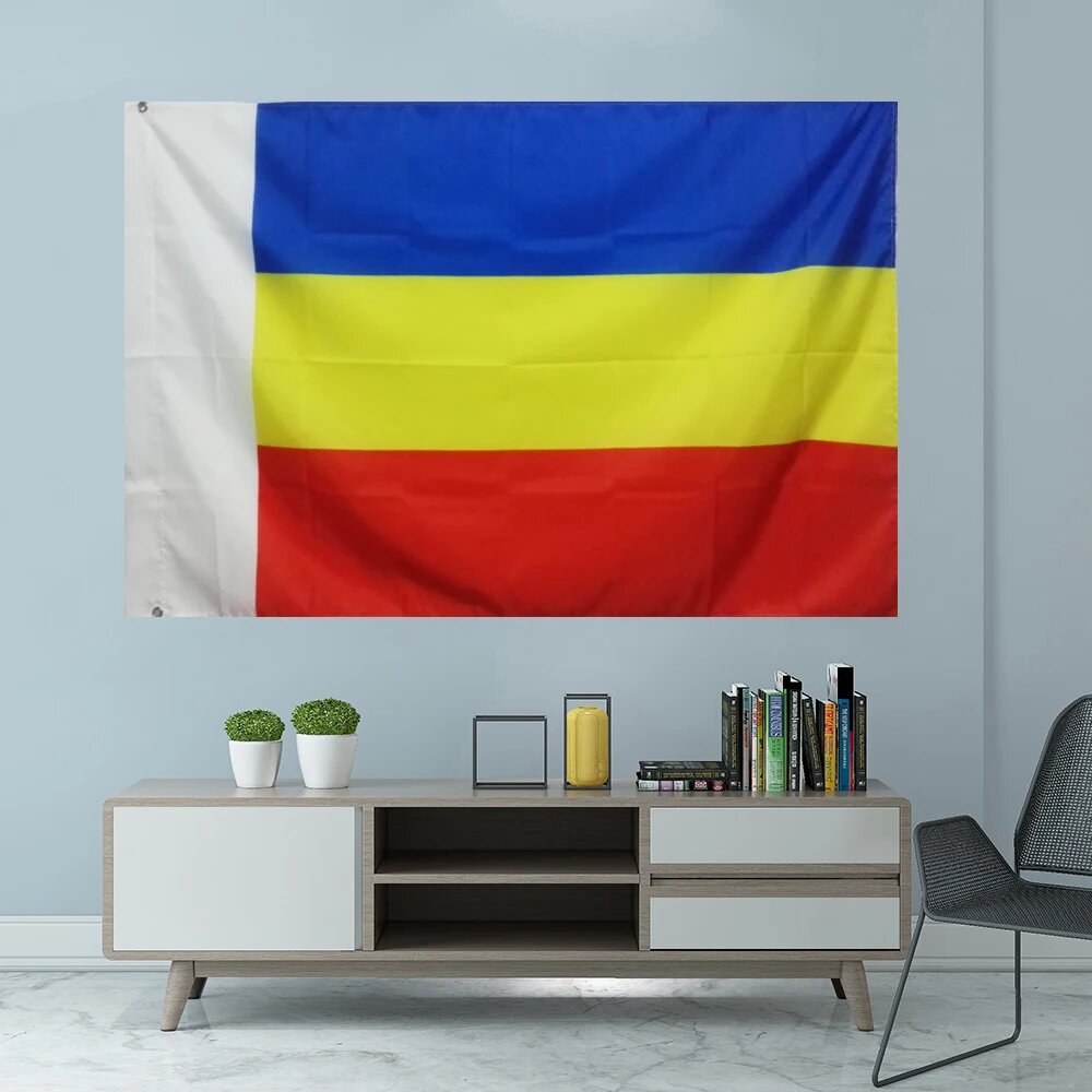 Флаг Ростовской области России, полиэстер 60 х 90 см