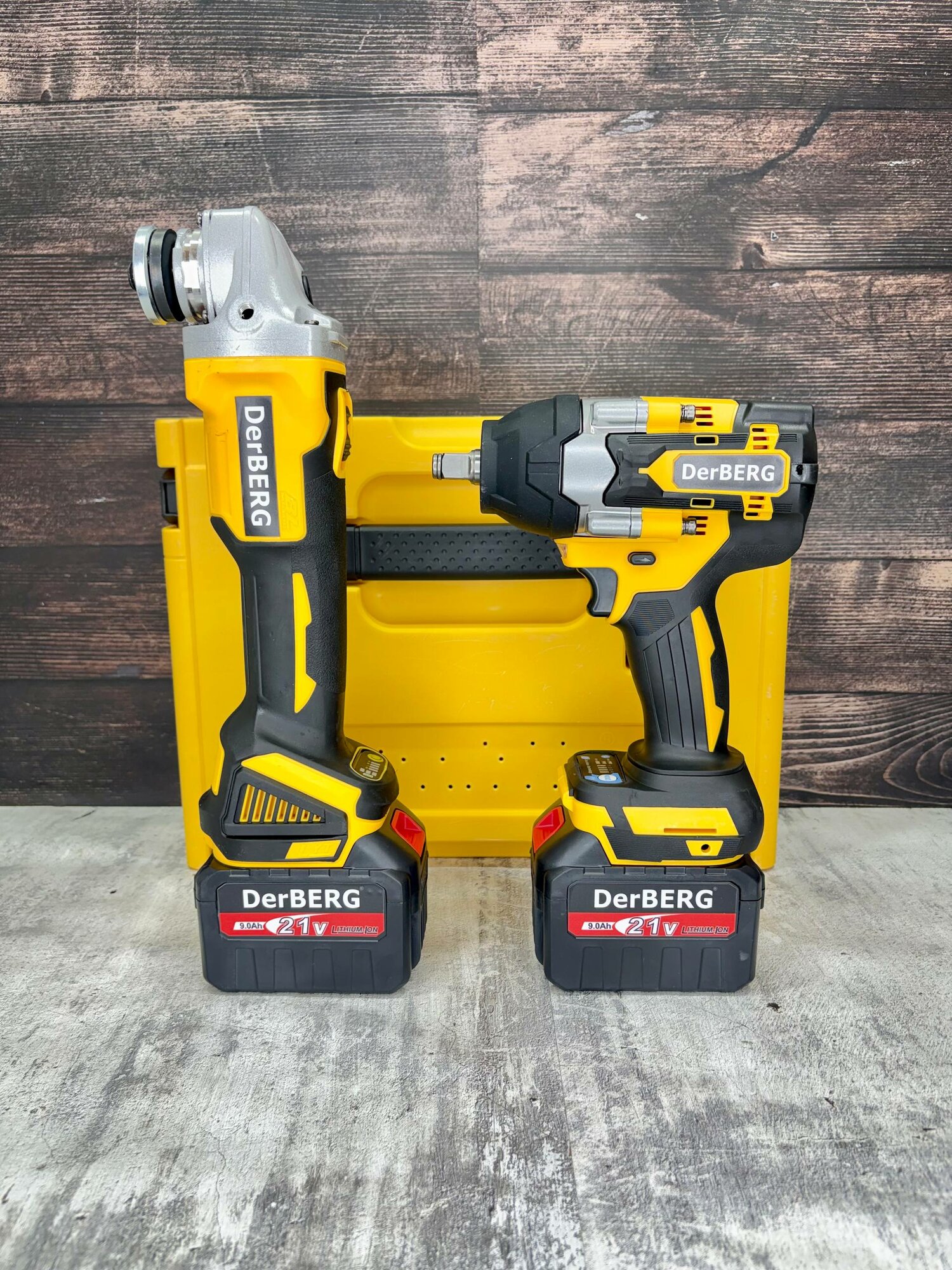 Набор аккумуляторного электроинструмента 2 в 1 - гайковерт 2000 Нм + УШМ (болгарка)