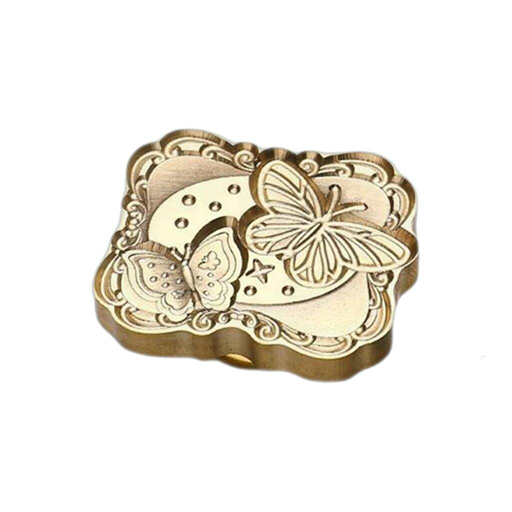 Штамп, Тисненая огнезащитная печать с медной головкой-двойная серая бабочка с остеклением