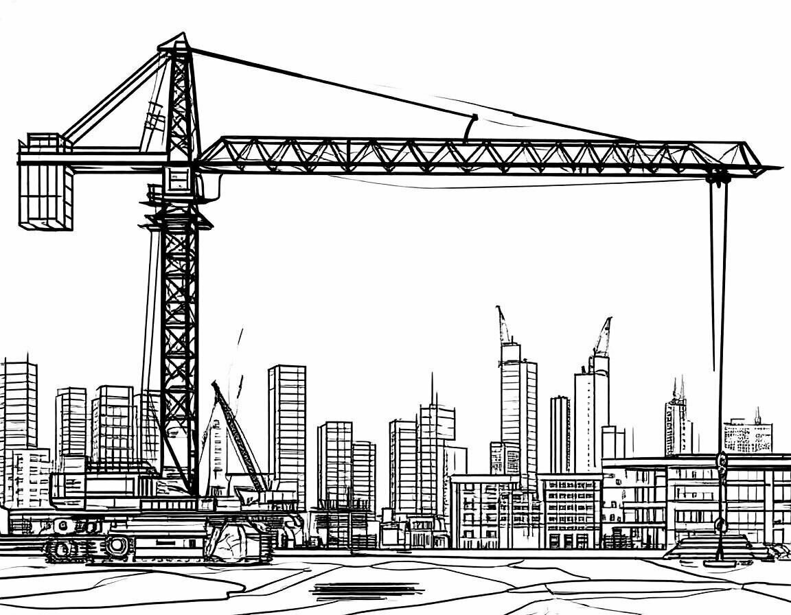 Набор детских раскрасок "Подъемный кран", плотная бумага формата А4, 10 шт, от 1 года