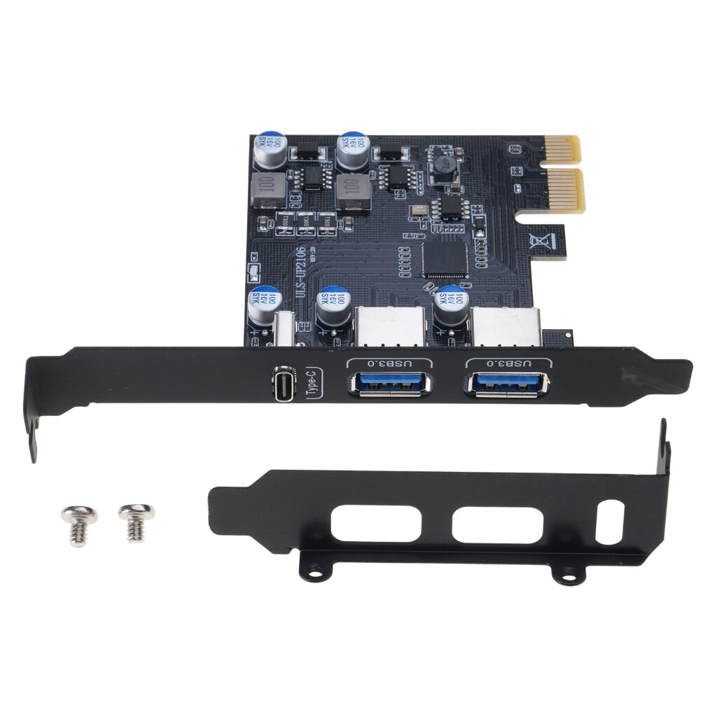 Плата расширения PCIE на USB 3.0, 3 порта USB C и USB A с простой подачей питания
