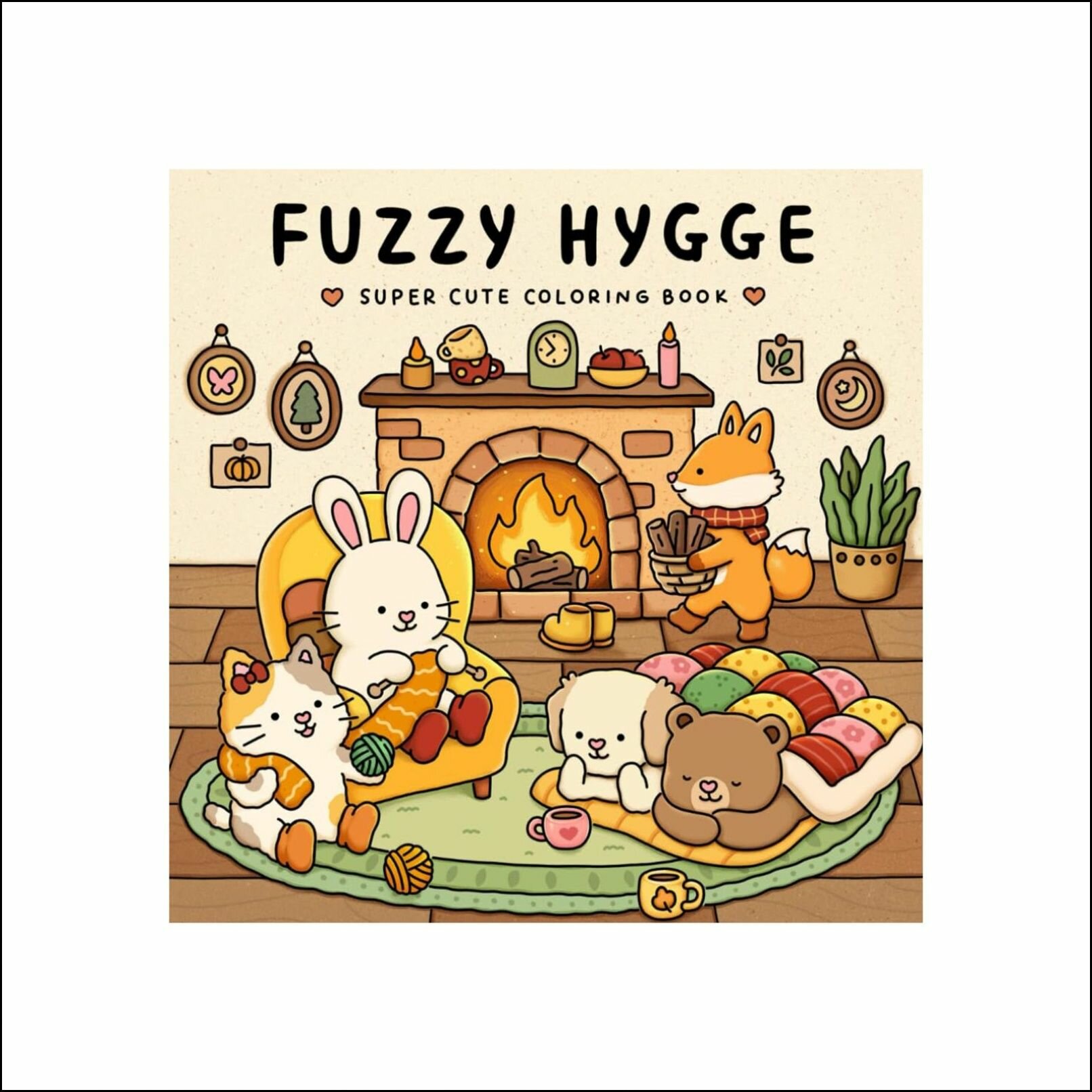 Раскраска антистресс для детей и взрослых "Fuzzy Hygge Super Cute coloring book"