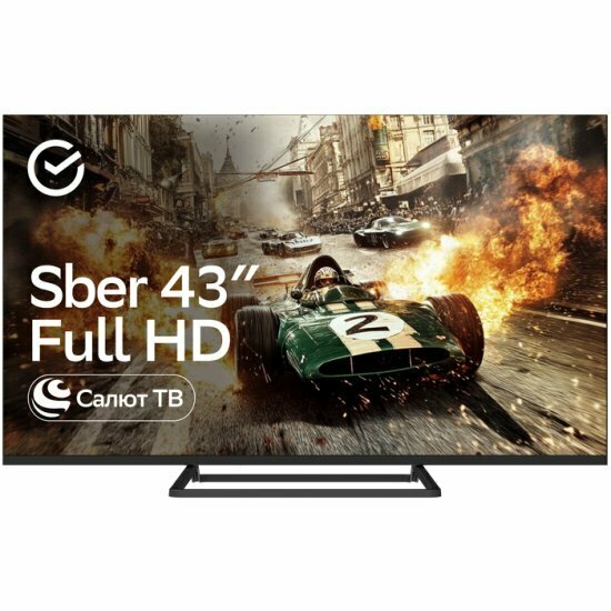 Умный телевизор Sber SDX-43F3111, 4K Ultra HD, Салют ТВ, черный
