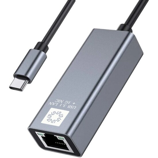 Кабель-адаптер 5BITES UA3C-45-14BK USB3.1 RJ45 1G AL серый