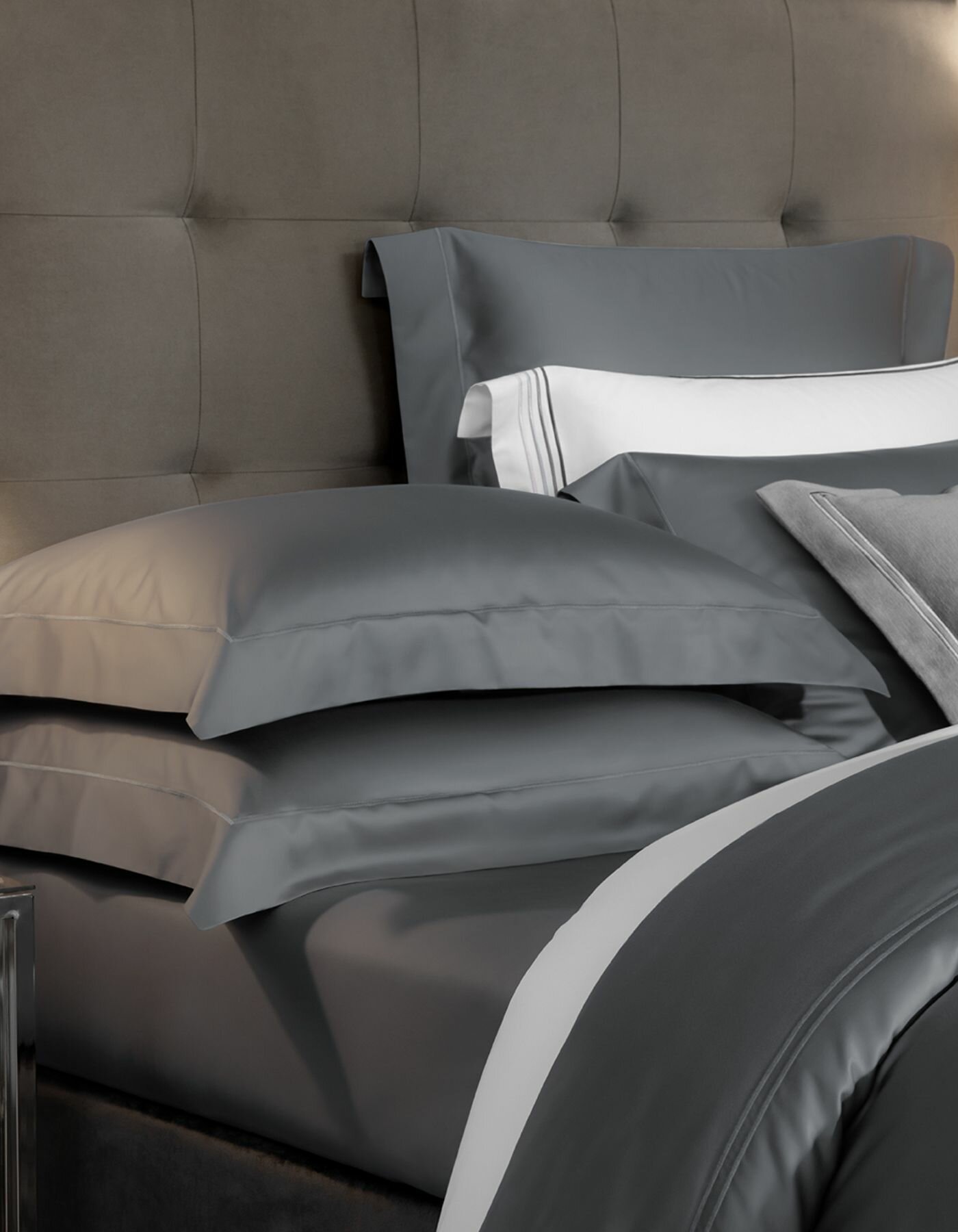 Togas Наволочка 50х90 "Тиада" сатин, египетский хлопок, серый