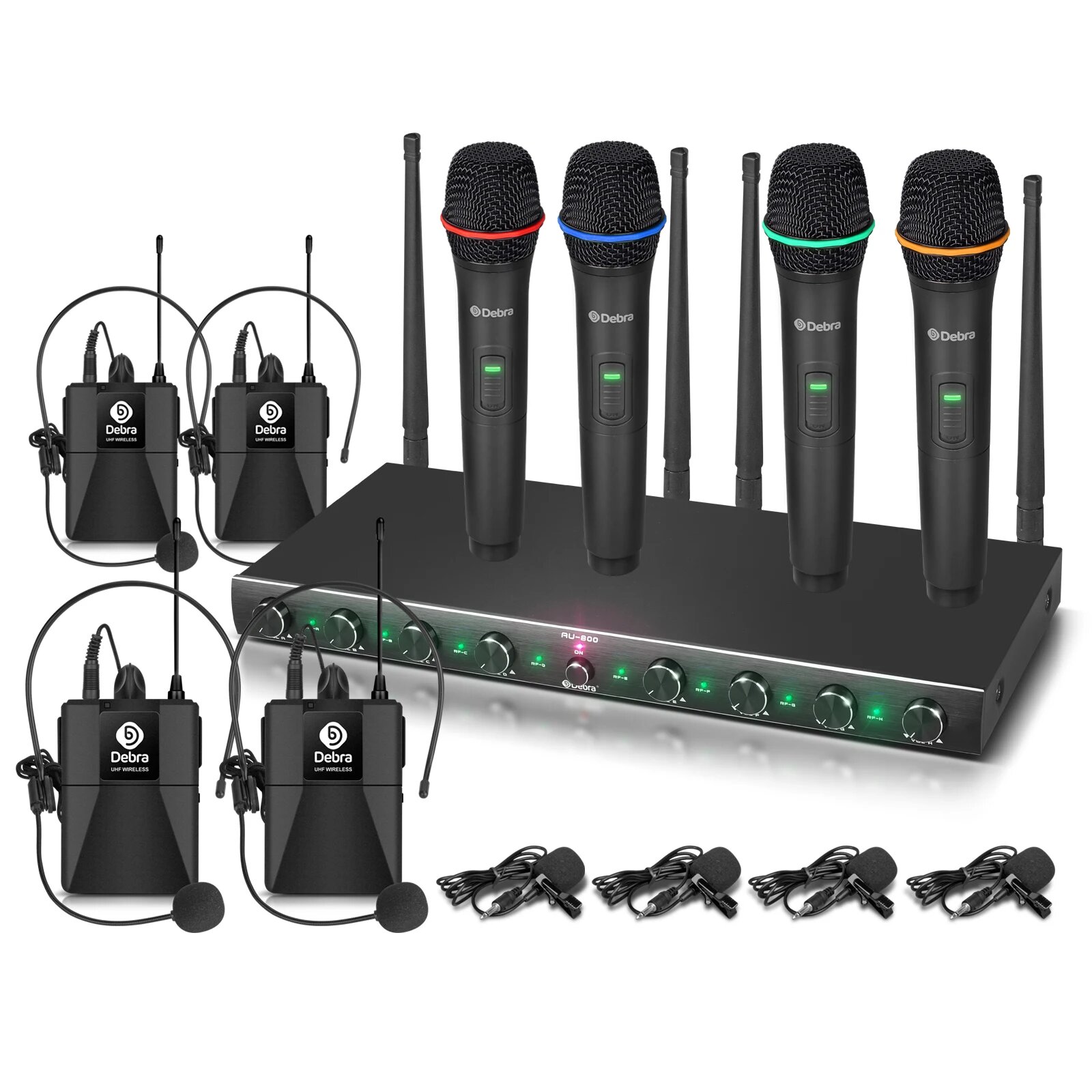 Debra AU800 Беспроводная микрофонная система 8 каналов 4Handle 4bodypack