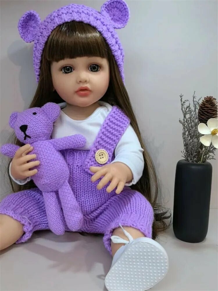 Одежда для кукол реборн Трикотаж(золотой, K (шляпа + пальто +))