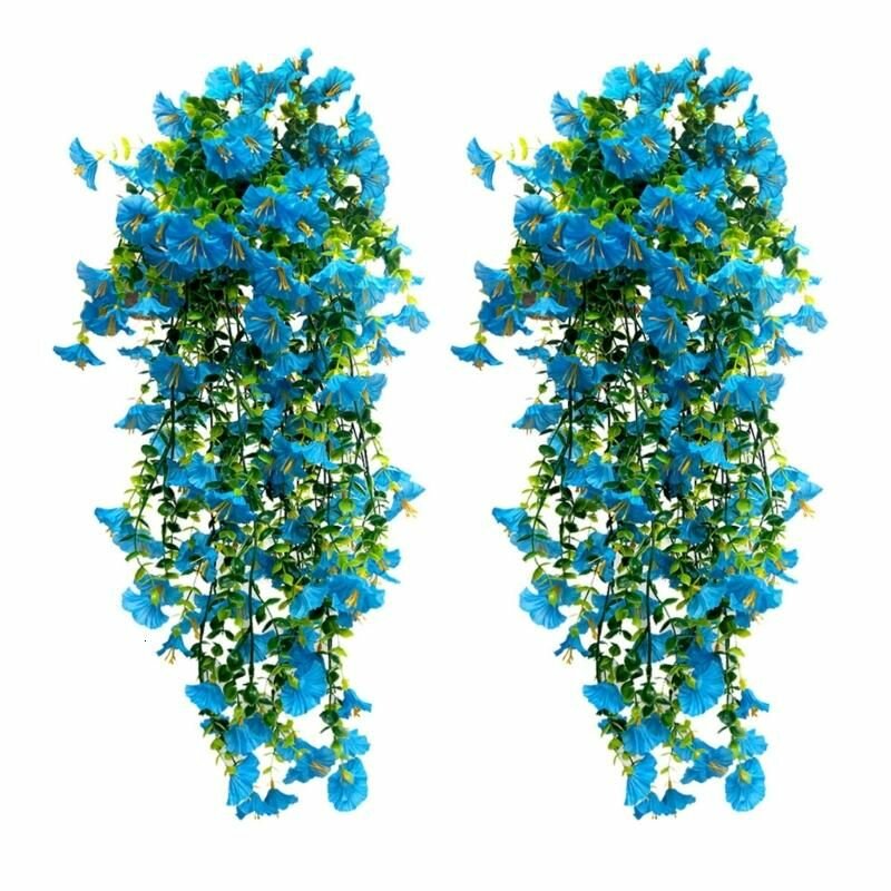 Искусственные стебли эвкалипта для декора стен, Синий