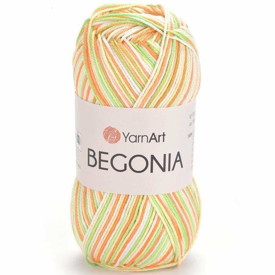 Пряжа Yarnart BEGONIA MELANGE 503 салат/оранж/крем (5 мотков)