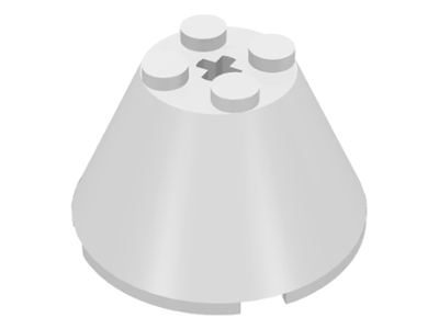 Cone 4 x 4 x 2 with Axle Hole, 3943b White N