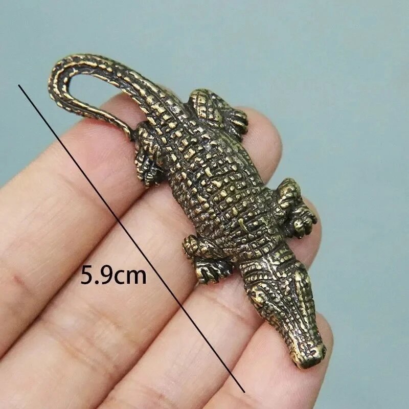 Миниатюрная бронзовая фигурка крокодила, Цвет: Just pendant