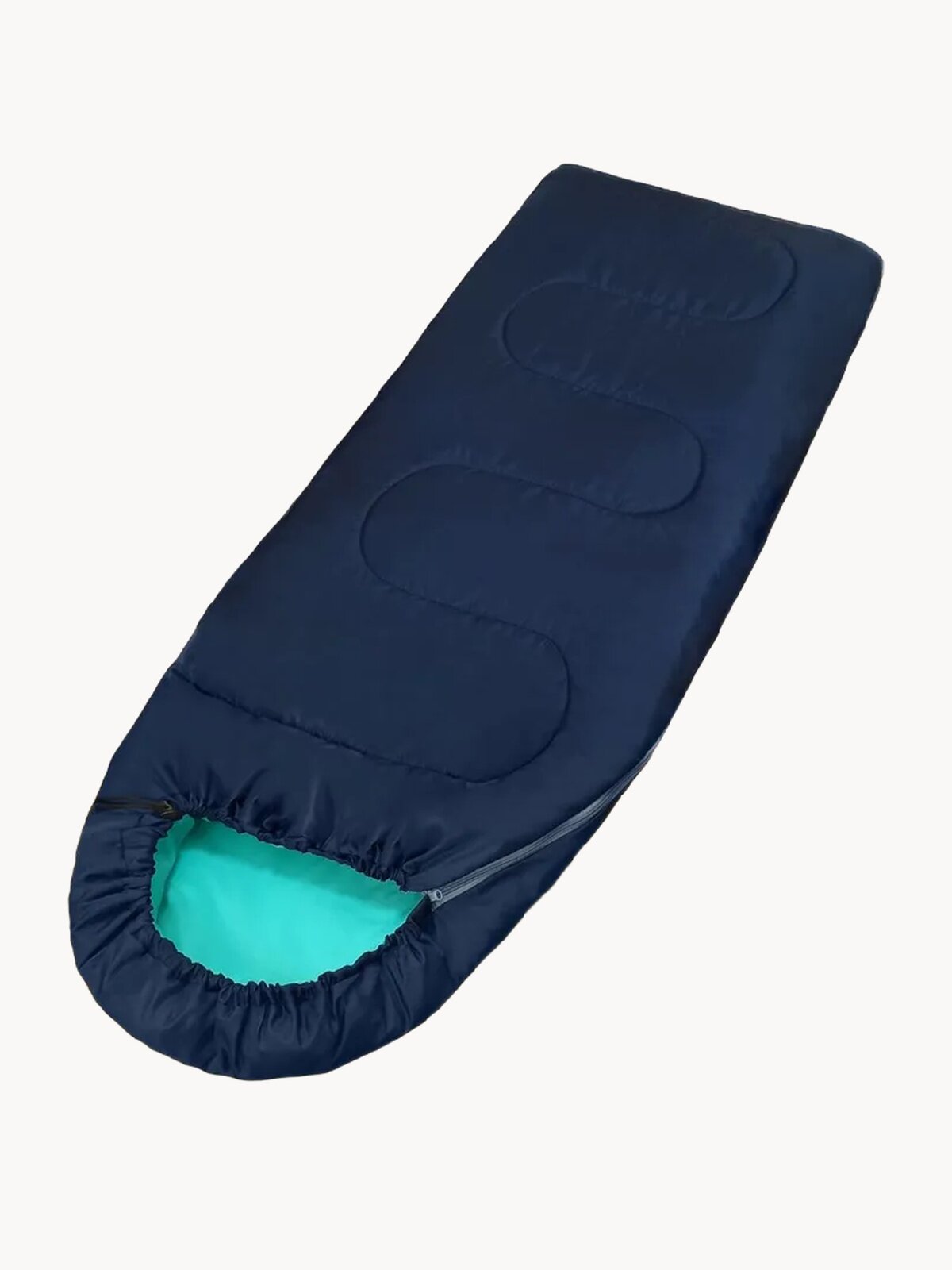 Спальный мешок туристический чайка СП150 синий/мята с подголовником