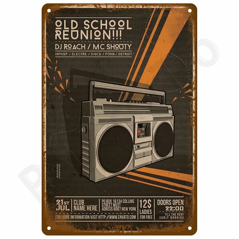 Ретро вывеска Old School Reunion, цвет AYanZB 41228