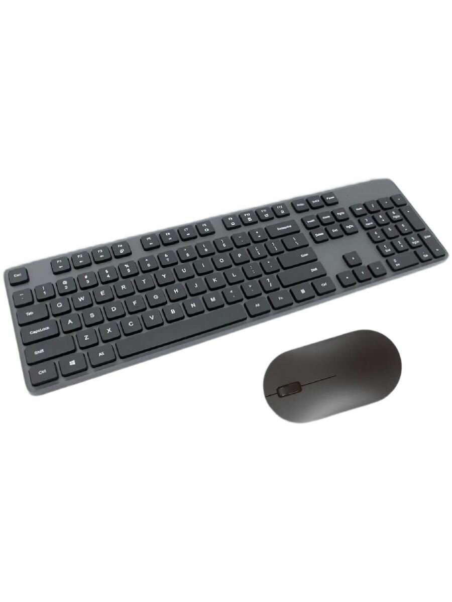 Комплект клавиатура и мышь беспроводная Комплект клавиатура и мышь Xiaomi Keyboard and Mouse Combo Wireless Set 2 WXJS02YM ( BHR6941CN ) RU гравировка, Русская раскладка, черный, белый