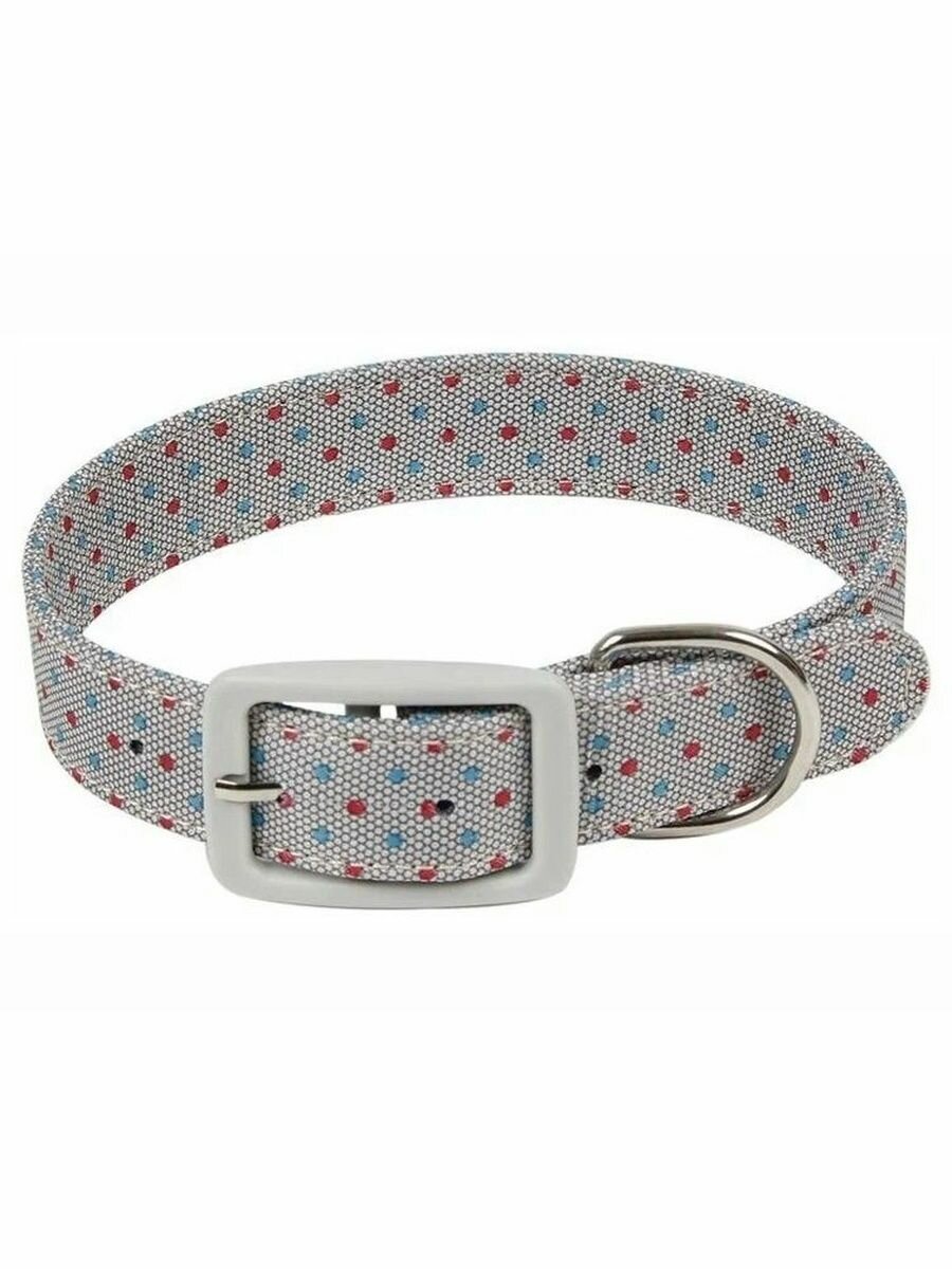 Ошейник для собак с принтом Горошинки TRIOL, размер M, цвет серый