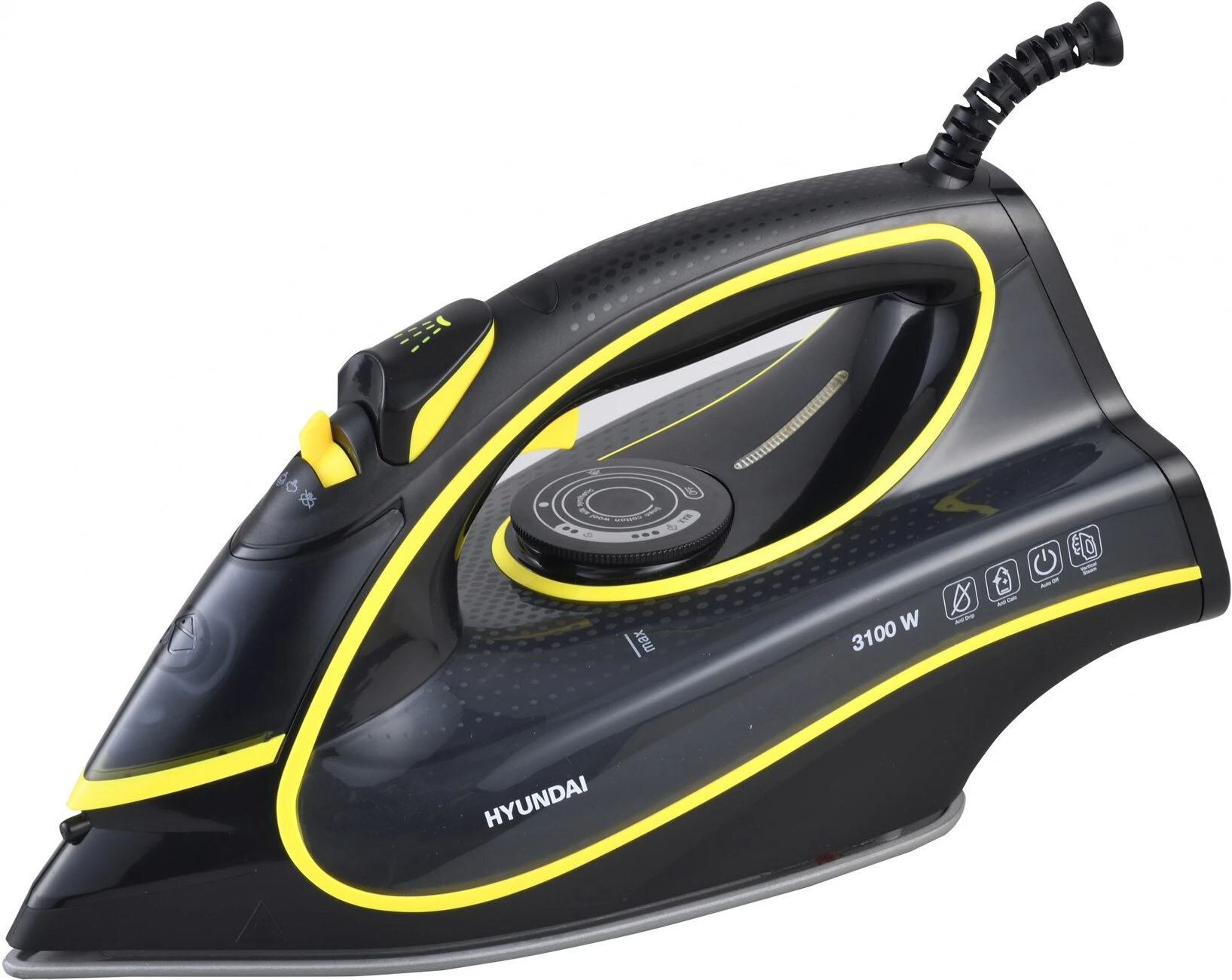 Утюг Hyundai H-SI01560, керамическая подошва Enviro, вертикальный пар, мощность 3200Вт