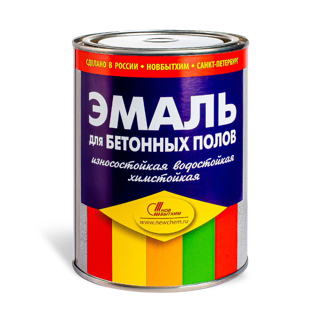 Эмаль для Бетонных Полов Новбытхим 1л Серая, Износостойкая, Полимерная.