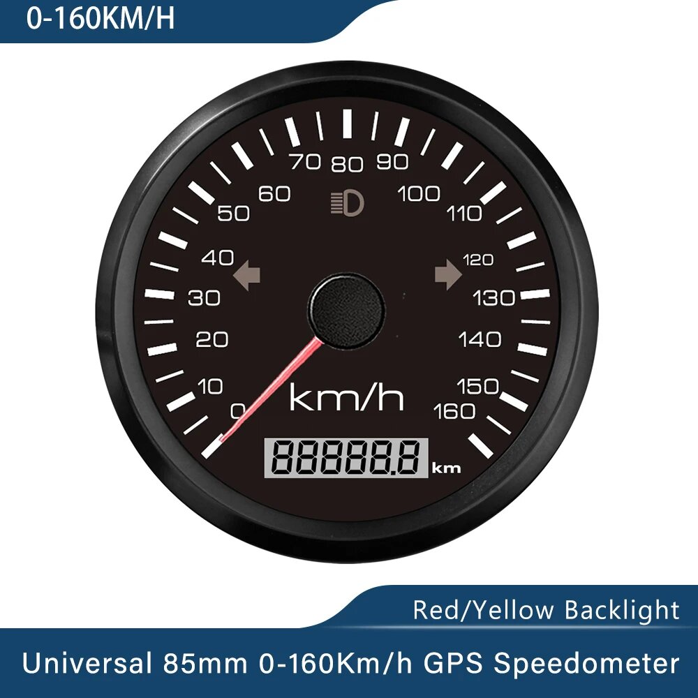 Водонепроницаемый 85 мм GPS Спидометр Одометр 0-125 км/ч 0-160 км/ч 0-200 км/ч для автомобиля 160KBN