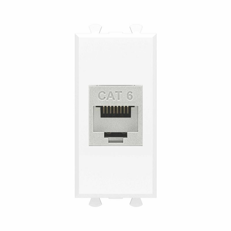 Розетка компьютерная 1мод. Avanti "Белое облако" RJ45 кат.6 без шторок экранир. модульная механизм DKC 4400791