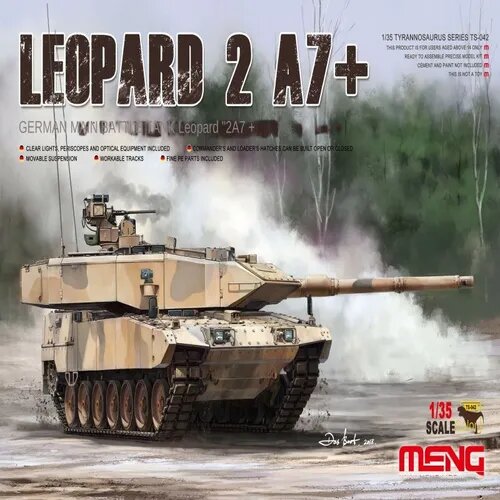 Meng assembly ts-042 1/35 н мецький сучасний основний бойовий танк leopard 2a7+ танки