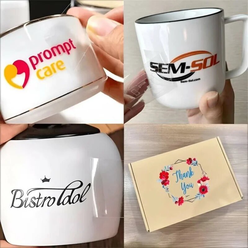 100 шт. постоянный клей многоразового использования водонепроницаемые моющиеся упаковочные этикетки для продуктов наклейки УФ-виниловые переводные наклейки этикетка