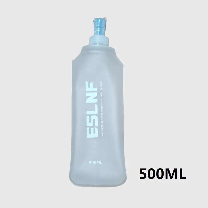 Силиконовая бутылка для бега 500 мл, White, Голубой