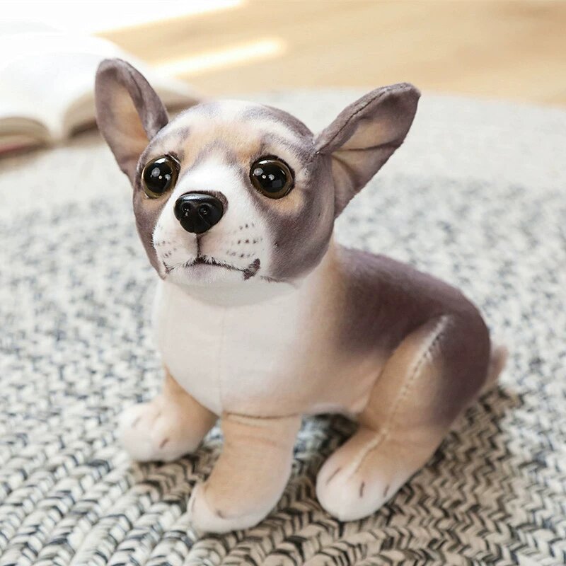 Имитация плюшевой игрушки-собаки, фигурка мопса или бульдога, модель маленького животного, украшение, подарок на день