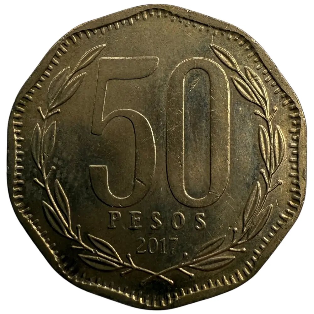 Чили 50 песо 2017 г.