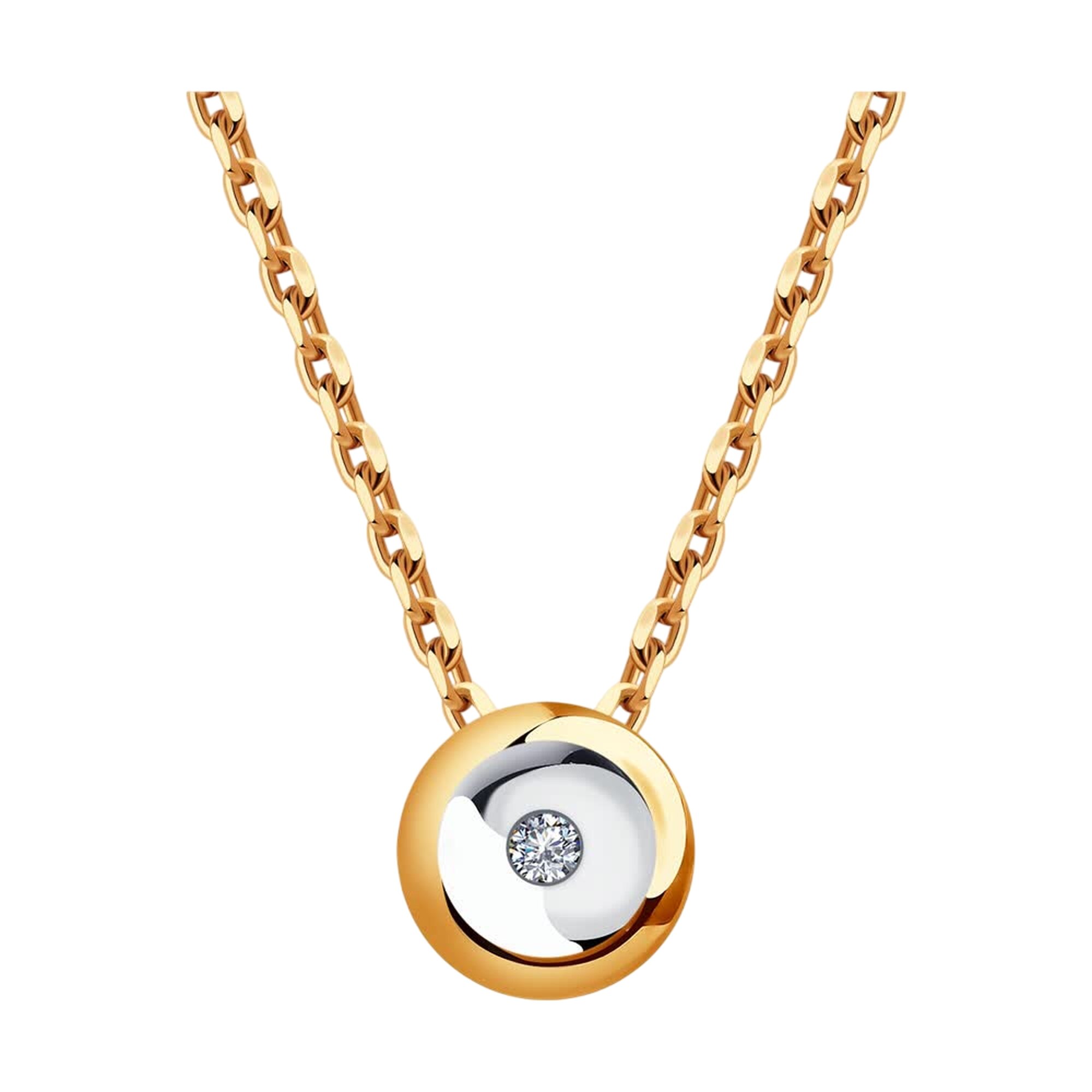 Подвеска, красное золото, 585 проба, бриллиант