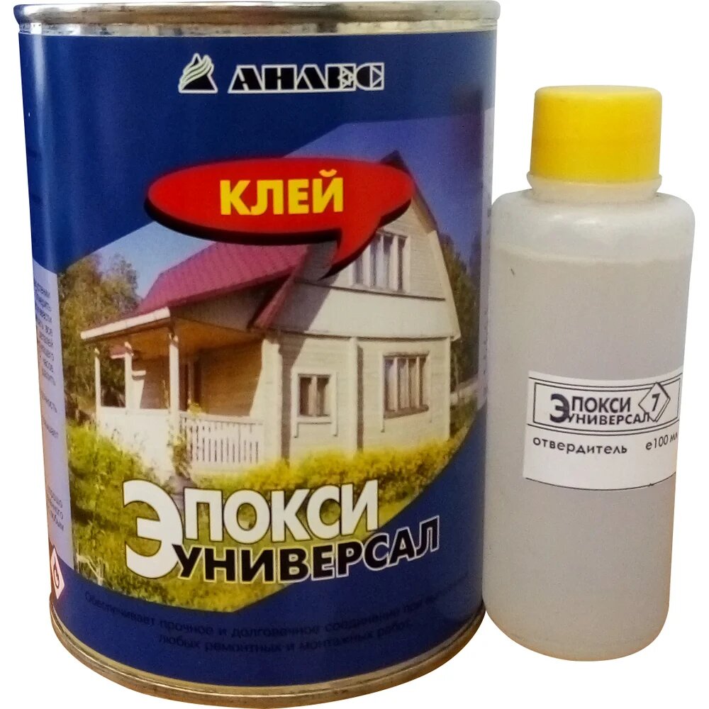 Клей Анлес Эпокси-Универсал 1,1кг 70077, из эпоксидной, двухкомпонентный эпоксидный клей, водостойкий, быстросохнущий — фото 1