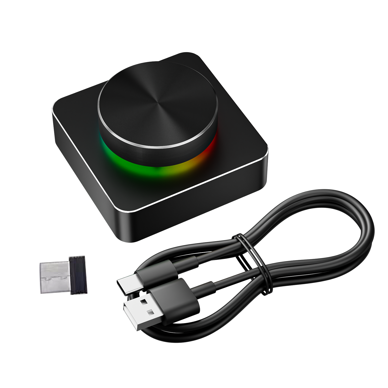 Регулятор громкости RGB, USB+BT+2.4G, три режима работы, мультимедийный контроллер для ПК/игр.