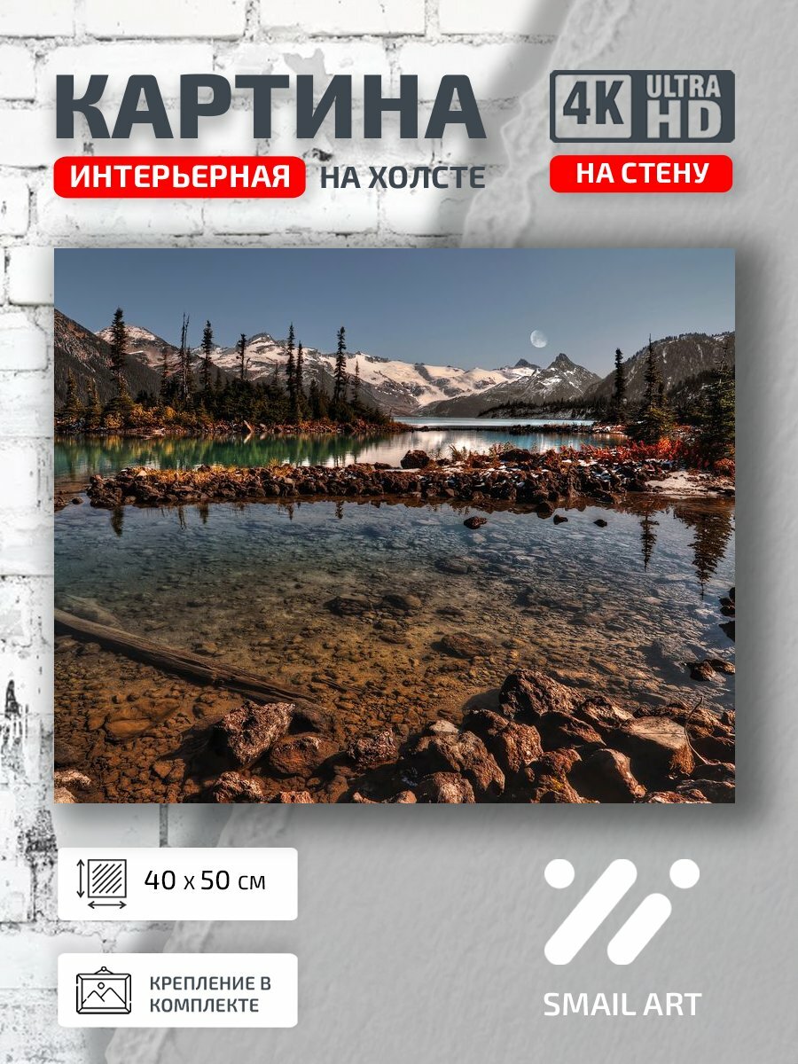 Картина на холсте интерьерная 40 на 50 на стену Река Landscape для офиса пейзаж интерьер