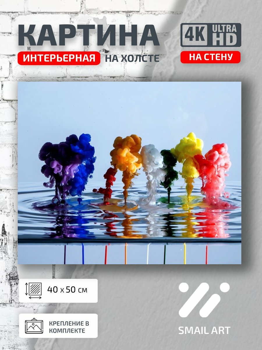 Картина на холсте интерьерная 40 на 50 на стену Краска paint для студии атмосфера интерьер