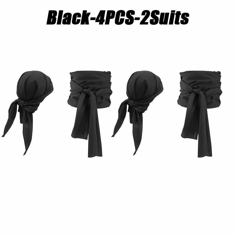 Черные пиратские банданы, 4шт, Black-2Suits