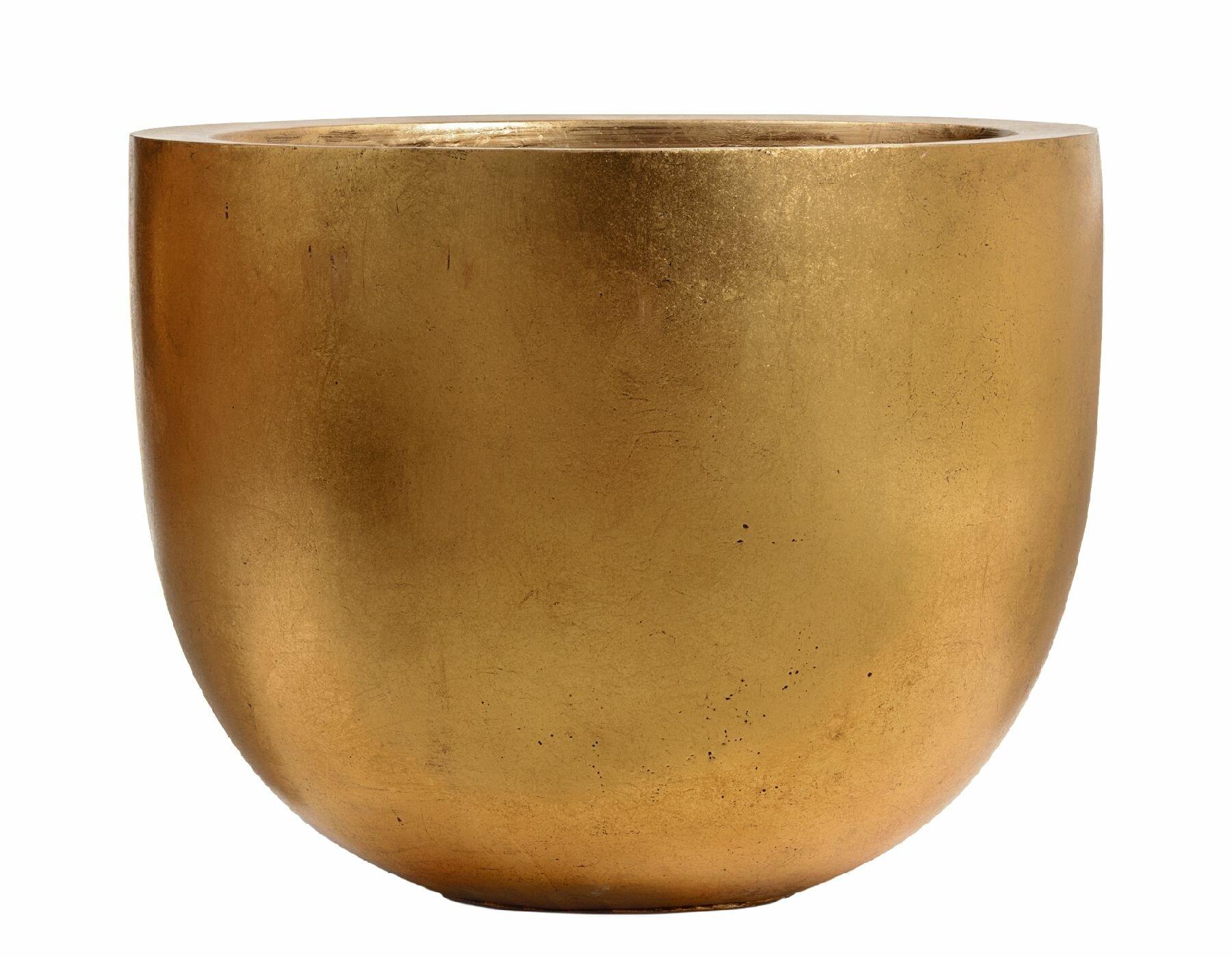 Кашпо TREEZ Effectory Metal Низкая конус-чаша Сусальное золото D37 H46