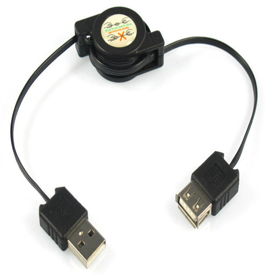 Удлинитель USB 31" M/F Выдвижной Черный