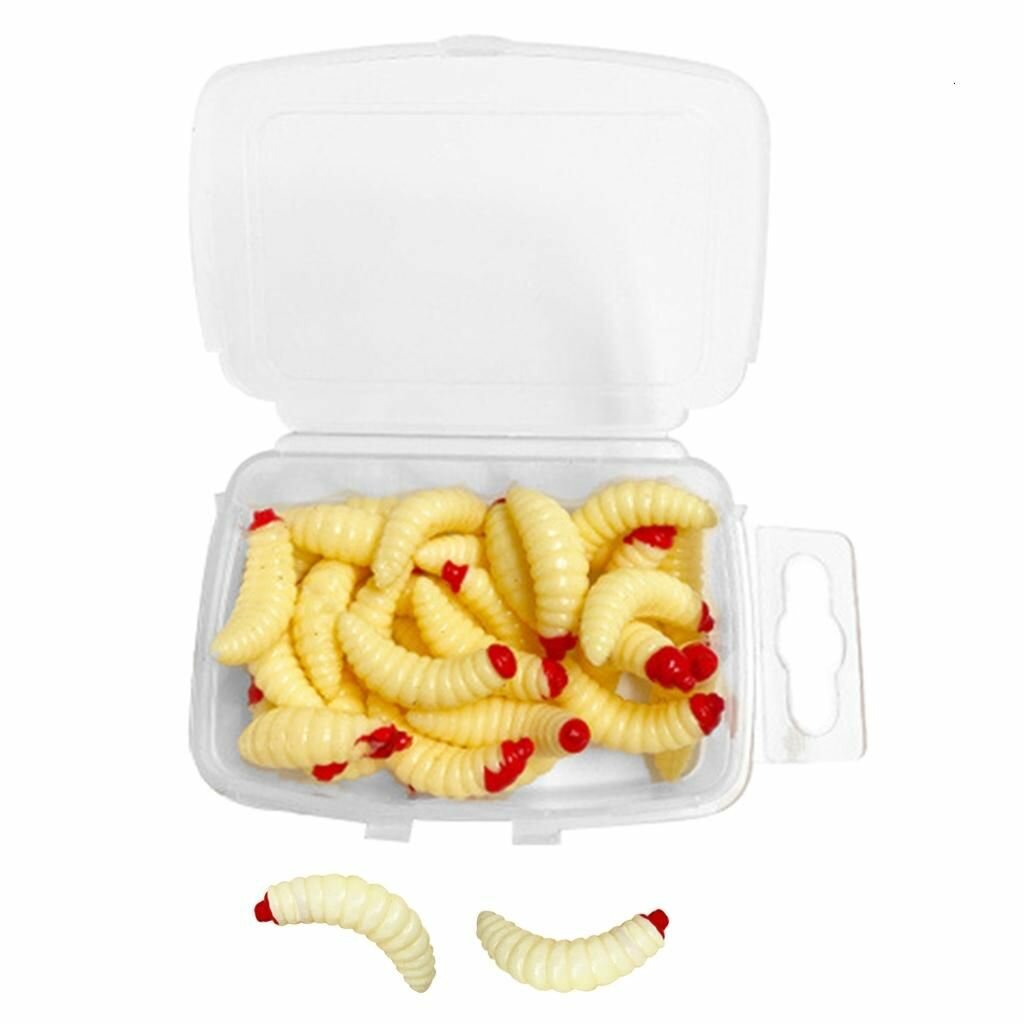 Мягкие искусственные черви для рыбалки, 30 желтый