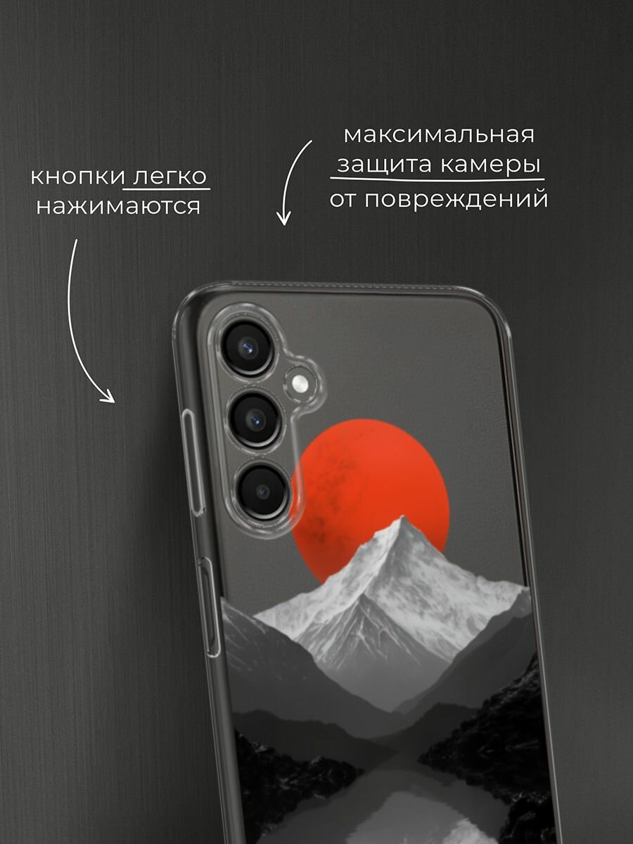Чехол на Samsung Galaxy A24 / Самсунг Галакси A24 с принтом Белая гора 2, прозрачный — фото 1