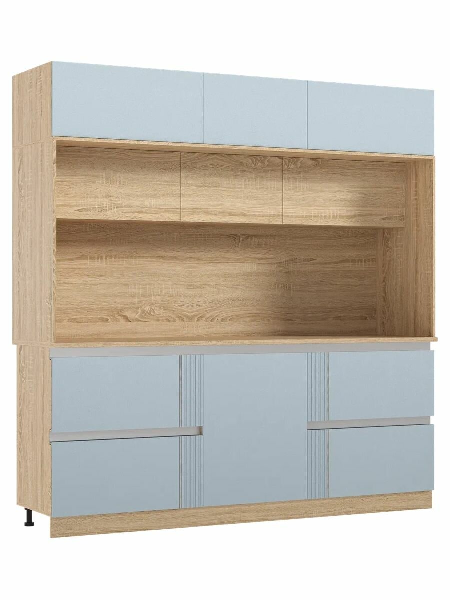 МДФ Кухня Карина Центральная секция 2200 (Пластер Скай, Сонома)