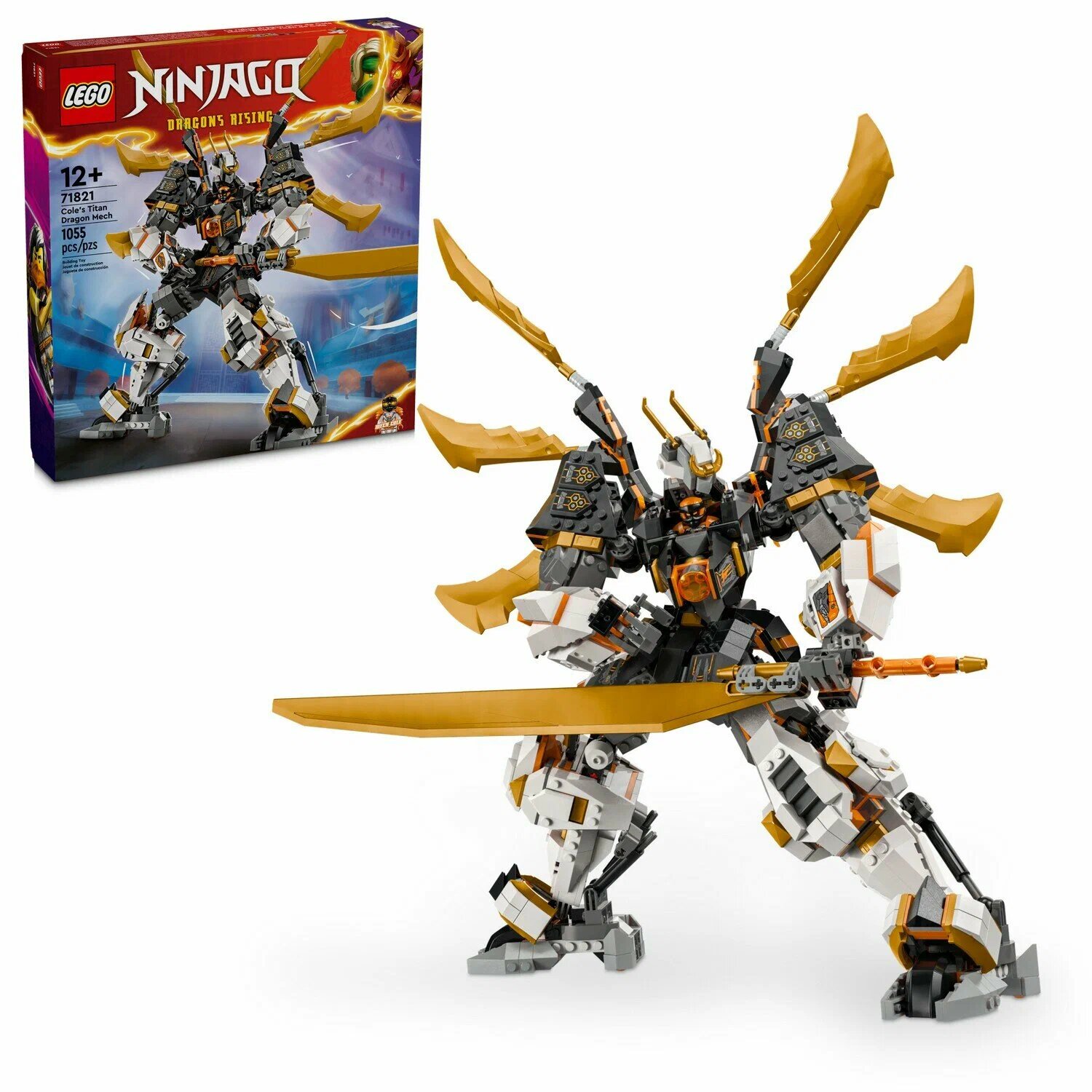 Конструктор пластиковый LEGO Ninjago 71821 Робот-дракон Коула Титан, 1055 дет