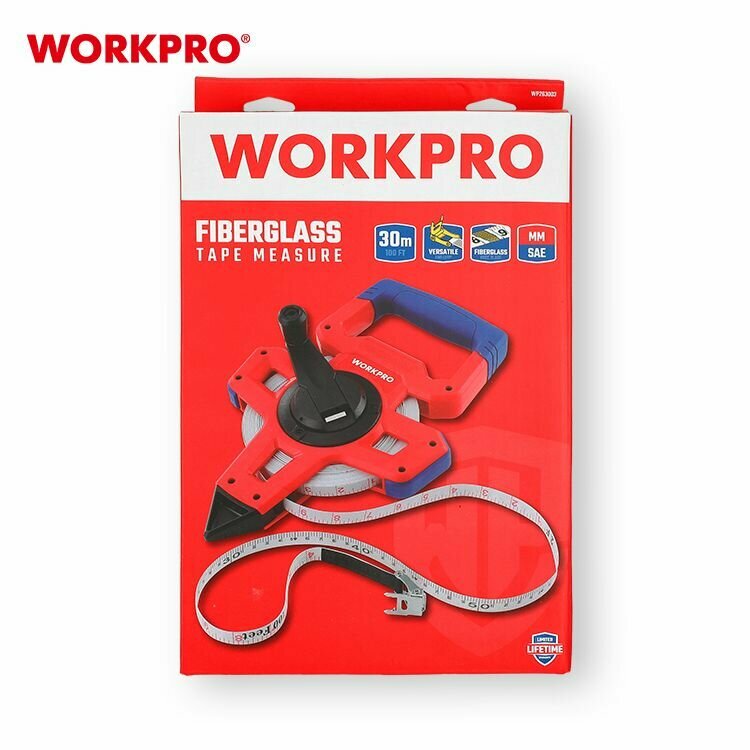 Лента измерительная 100м, стекловолокно, открытая катушка WORKPRO