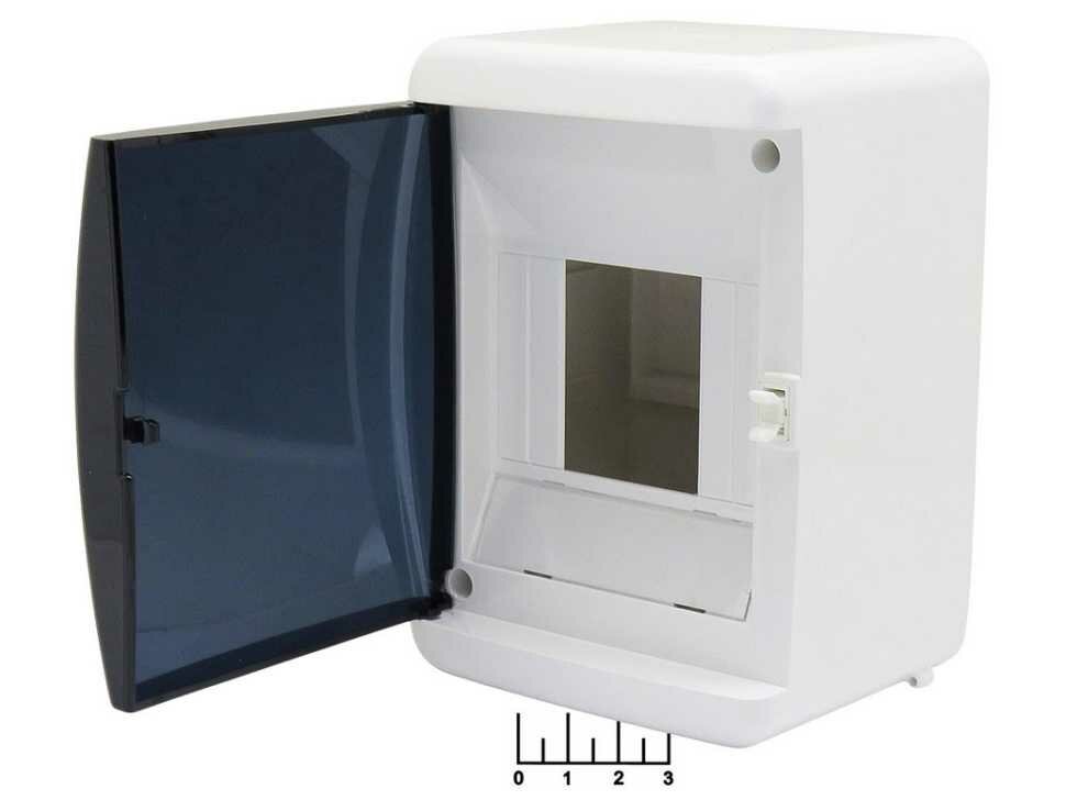Бокс 4 модуля навесной с крышкой TEKFOR Mini КМПн-4 (белый)