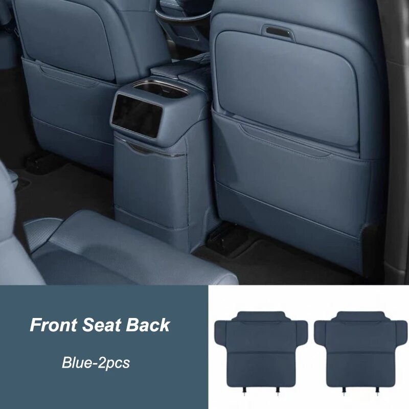 Для Lynk & Co 900, защитные чехлы на спинку сидений, кожаные противоударные чехлы, Front-blue