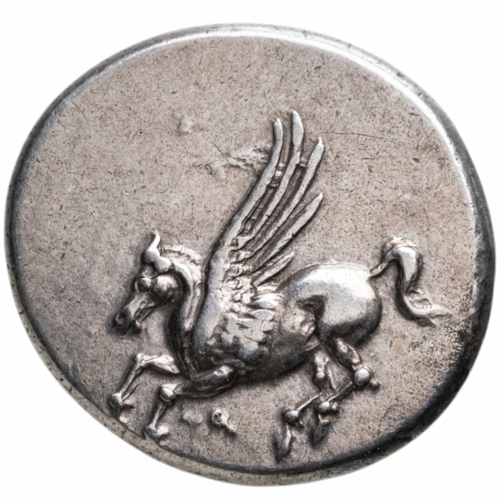 Коринфия, Коринф, 350-285 годов до н э, Статер Афина, Пегас, Серебро